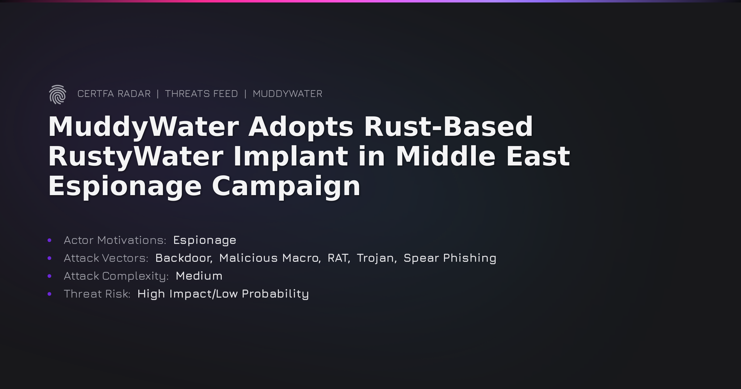 MuddyWater Adopts Rust-Based RustyWater Implant in Middle East ...
